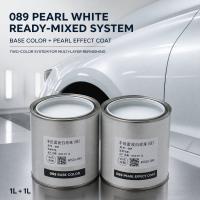 China Toyota 089 Pearl White Two Stage Automotive Refinish Paint 1K Basecoat Pearl Effect Coat 1L Can for sale