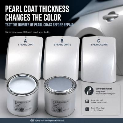 China Toyota 089 Pearl White Two Stage Automotive Refinish Paint 1K Basecoat Pearl Effect Coat 1L Can for sale