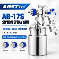 China ABST Pro AB-17S Siphon Feed Air Spray Gun 1000ml for Automotive and Industrial Painting for sale