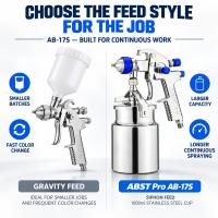 China ABST Pro AB-17S 1000ml Siphon Feed Pneumatic Spray Gun for Automotive Furniture and Industrial Painting for sale