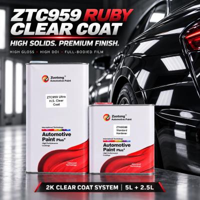 China Zuotong ZTC959 Ruby High Solid HS Clear Coat 2K Automotive Refinish Clearcoat Topcoat for sale