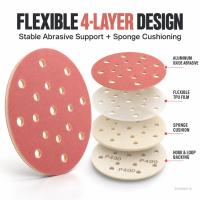 China OSLONG SF520 6 Inch 17 Hole Soft Film Sponge Sanding Disc for Automotive Refinishing for sale