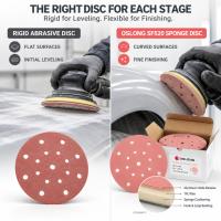 China OSLONG SF520 Soft Film Sponge Sanding Disc 150mm 6 Inch 17 Hole for Automotive Refinishing for sale