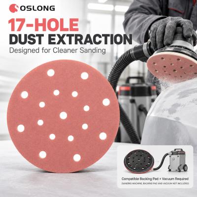 China OSLONG SF520 6 Inch 17 Hole Soft Film Sponge Sanding Disc for Automotive Refinishing for sale