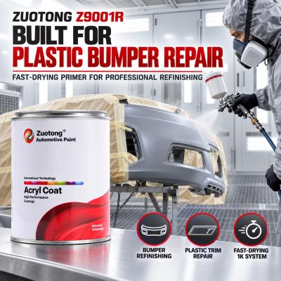China ZUOTONG Z9001R Grey Automotive Plastic Primer 1K CPP Modified Acrylic for PP ABS Trim Refinishing No Hardener Required for sale
