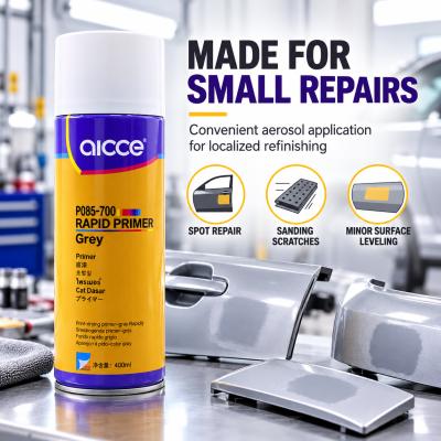 China AICCE P085 700 Fast Drying Grey Primer Surfacer Spray 400ml Aerosol Automotive Primer for Car Spot Repair Auto Body Refinishing for sale