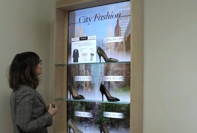 China Smart Digital Interactive Showcase Retail Displays Data Collection With Advertisement Video for sale