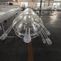 China Twin Tube Clear Quartz Furnace Tube with Flange Exhaust Pipe Welding Polished Surface for sale
