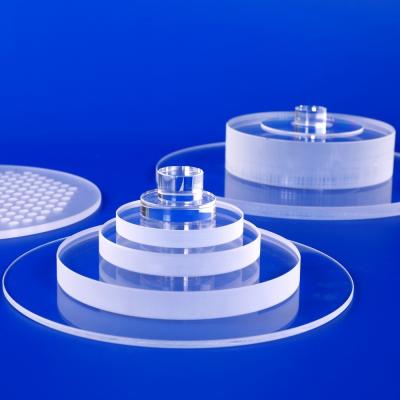 China High Purity Clear Quartz Disc Transparent Quartz Sight Glass Sheet High Temperature Resistance for sale