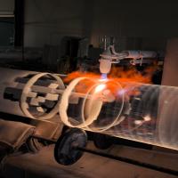 China Large Diameter Quartz Glass Pipe High Temperature Resistant Transparent Tubing for Powder Conveying for sale