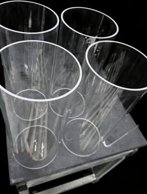 China CVD Furnace Fused Quartz Glass Tube 1100℃ High Purity High Temperature Resistant for sale