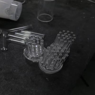 China Twin Tube Quartz Glass Tube Fused Silica Heat Resistant Polished Surface Wall Thickness for sale
