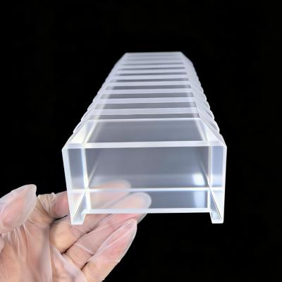 China Drilled Ground Opaque Quartz Plates Square Pattern Heat Resistant for Photovoltaic Cutting Welding for sale
