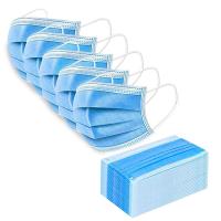 China Safety Earloop Face Masks 3 Ply Nonwoven Antiviral Respirator Face Disposable for sale