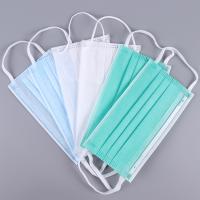 China Safety Earloop Face Masks 3 Ply Nonwoven Antiviral Respirator Face Disposable for sale