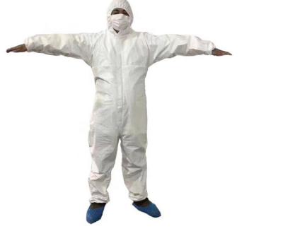 China Nonwoven Disposable Protective Suit PP PE Protective Coverall With Hood for sale