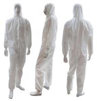 China SMS Hooded Disposable Protective Suit With Elastic Wrist / Ankle / Waist for sale