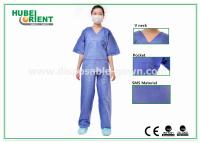 China CE Certificated Disposable Protective Gowns Breathable 35 - 60gsm Weight for sale