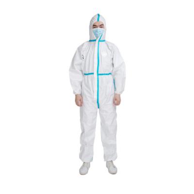 China Personal Disposable Protective Suit SMS Material FDA CE Approval With Glue / Hat for sale