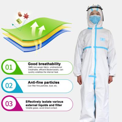 China Nonwoven Protective Disposable Medical Isolation Coverall Clothing 60 gsm for sale