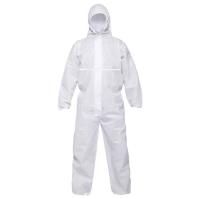 China SMS Material White Disposable Protective Suit Isolation Gown Full Body for sale