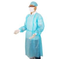 China Blue Disposable Surgical Isolation Gown with PP PE Material for sale