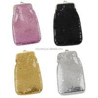 China Factory custom Vintage Luxuriant Soft Metallic Mesh 120s Womens Cigarette Case, Metal Mesh Cigarette Case w/ Lighter Pocket for sale