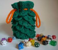 China Factory Custom Dragon scale dice bag dragonscale coin bag RPG dice bag, dragon scale crochet dice bag, Knitted Mermaid Scale Bag for sale
