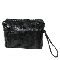 China Factory custom Metal Aluminum Mesh Clutch Cosmetic Bag Gold Metal Mesh Evening Bag Purse pouch handbag for sale
