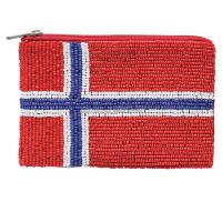 China Factory custom beaded flag coin purse, vintage beaded small purses, Women's International Country Flag Beaded Coin Purse for sale