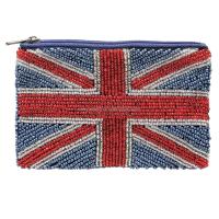 China Factory custom beaded flag coin purse, vintage beaded small purses, Women's International Country Flag Beaded Coin Purse for sale