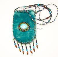 China Factory custom Beaded Velvet Purse Pouch with elaborate beads, Hand Made Beaded Velvet Coin Purses, Velvet Porceleain Bead Pouch for sale