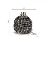 China Factory custom Wholesale Perfume bottle Shape Drawstring Evening Bag Women Elegant Full Rhinestone Soft Makeup Shoulder Bags for sale