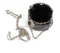 China Factory custom Wholesale Perfume bottle Shape Drawstring Evening Bag Women Elegant Full Rhinestone Soft Makeup Shoulder Bags for sale
