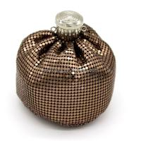 China Factory Wholesale Women Evening Bag Hand Made Mini Jug Pack Party Clutch Shoulder Cross Bag, Metal Mesh Gate-top, Beggars Bags for sale