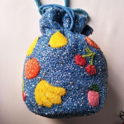 China Factory custom Beaded Hand embroidered Inclined shoulder bag, Hand Made Beaded Beaded tassel bag,   Beaded evening bag Pouch for sale