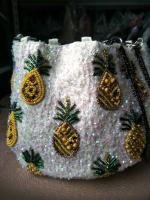 China Factory custom Beaded Hand embroidered Inclined shoulder bag, Hand Made Beaded Beaded tassel bag,   Beaded evening bag Pouch for sale