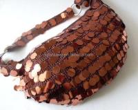 China Factory custom Hand Knitted Sequin Hobo Bag Purse Handbag, Sequins crochet handmade bag crocheted bag for sale
