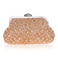 China Factory Wholesale Diamond Buckle Rose Sweet Pearl Beaded Prom Evening Handbag Wedding Bag Party Clutch for sale
