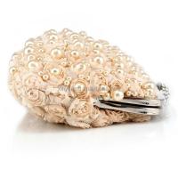 China Factory Wholesale Diamond Buckle Rose Sweet Pearl Beaded Prom Evening Handbag Wedding Bag Party Clutch for sale
