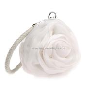 China Factory Wholesale Small Flower Shaped Wristlet Wedding Evening Flower Girl Clutch Purse, Floral Evening Bags for sale