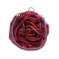 China Factory Wholesale Small Flower Shaped Wristlet Wedding Evening Flower Girl Clutch Purse, Floral Evening Bags for sale