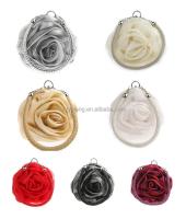 China Factory Wholesale Small Flower Shaped Wristlet Wedding Evening Flower Girl Clutch Purse, Floral Evening Bags for sale