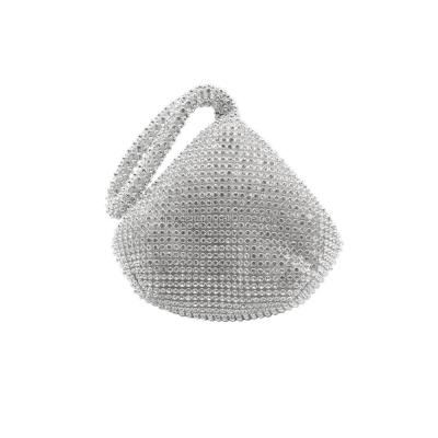 China Factory Wholesale Women Ladies' Triangle Bling Glitter Purse For Girls Crown Box Clutch Evening Luxury Bags for Party Prom for sale