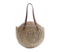 China Factory custom Natural Plaited Water Hyacinth Round Bag, Water Hyacinth Hand Weaved Bags, Woven Rattan Straw Shoulder Bag for sale