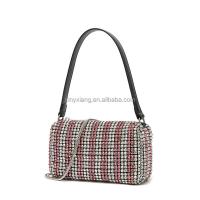 China Factory Wholesale Mini Rhinestone Pouch Bag, Crystal Glitter Evening Handbag, Chain Mesh Rhinestone Clutch Shoulder Cross Bag for sale