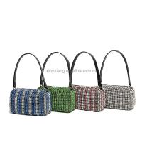 China Factory Wholesale Mini Rhinestone Pouch Bag, Crystal Glitter Evening Handbag, Chain Mesh Rhinestone Clutch Shoulder Cross Bag for sale