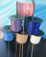 China Factory custom 10m/roll Glass Beads Chains Black Loose Strung Thread & Cord, Cheap China glass beads roll cording hread for sale