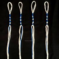 China Factory custom Karaite Tzitzit, 100% Cotton Handmade knotted Jewish TZITZIT, Tzitzit Blue Violet Wings Decorative Wear Torah Set for sale