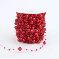 China Factory custom Beaded Garland Trim & Strand ABS Plastic Pearl with plastic spool, Beaded Wire Garlands, Crystal Bead Garland for sale